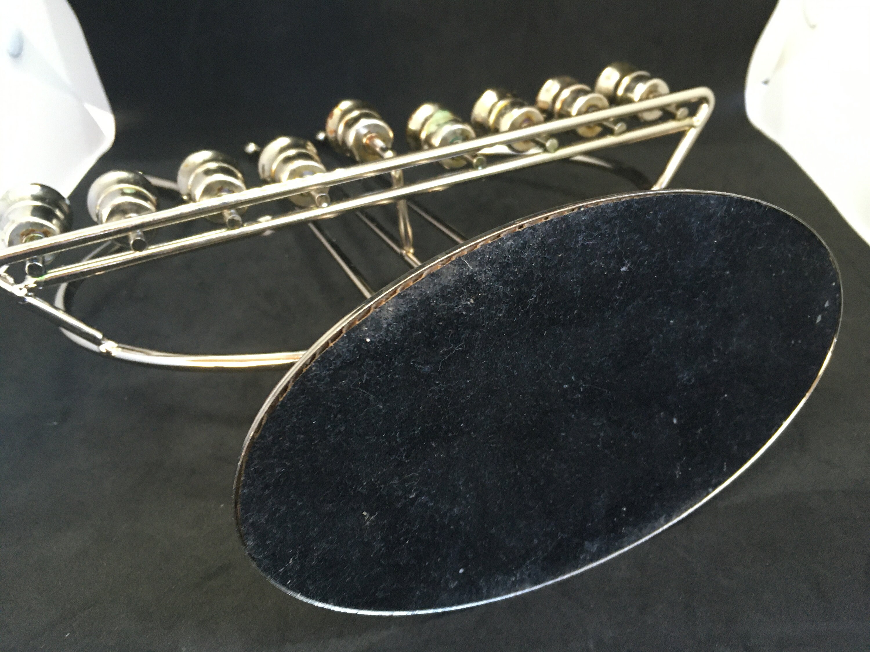 Vintage Metal Jewish Harp Hanukkah Menorah ~ Hebrew Menorah ~ 13.25 ...