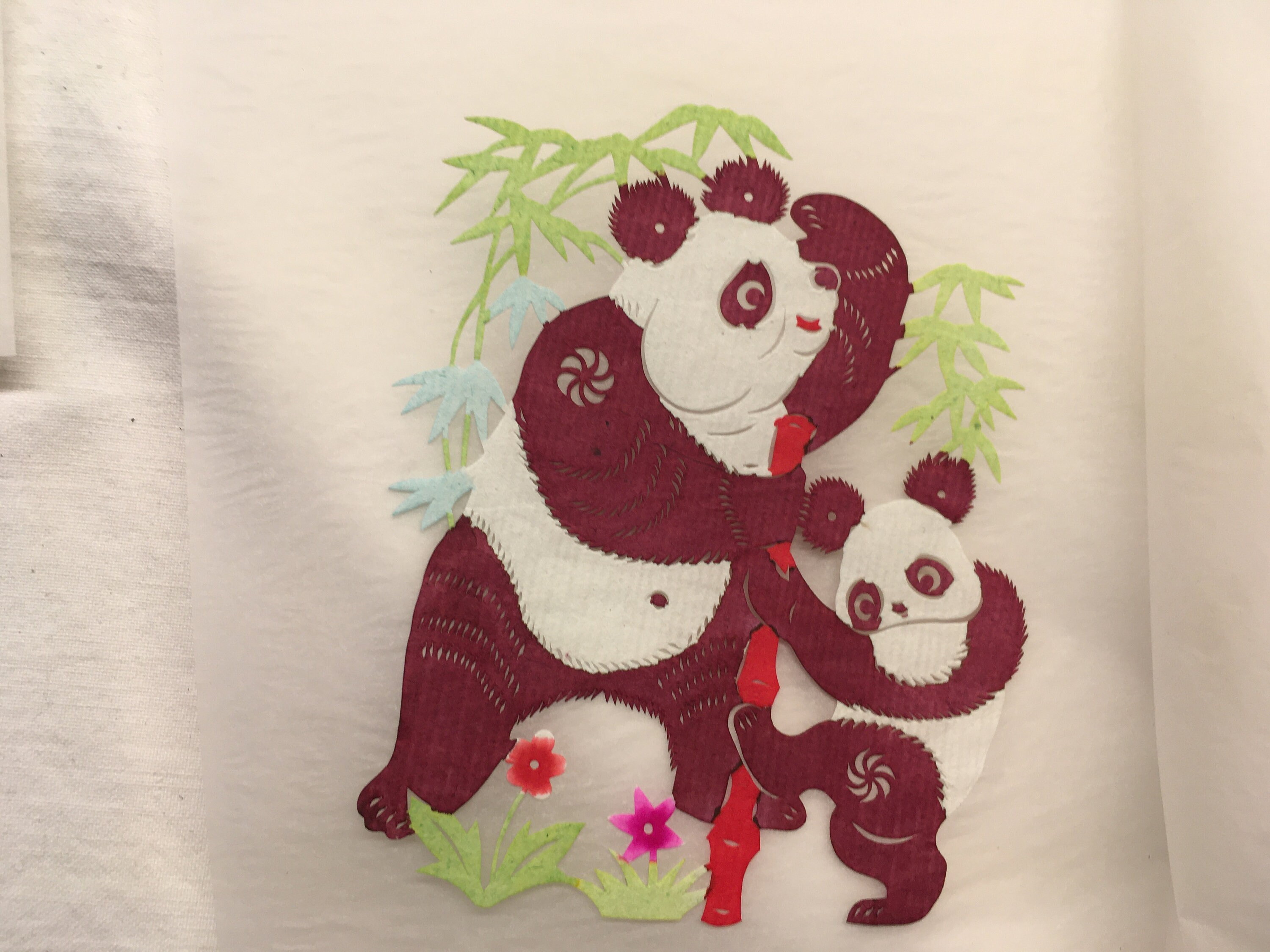Eight Hand Colored Chinese Paper Cuts Pandas Yu Xian Paper - Etsy