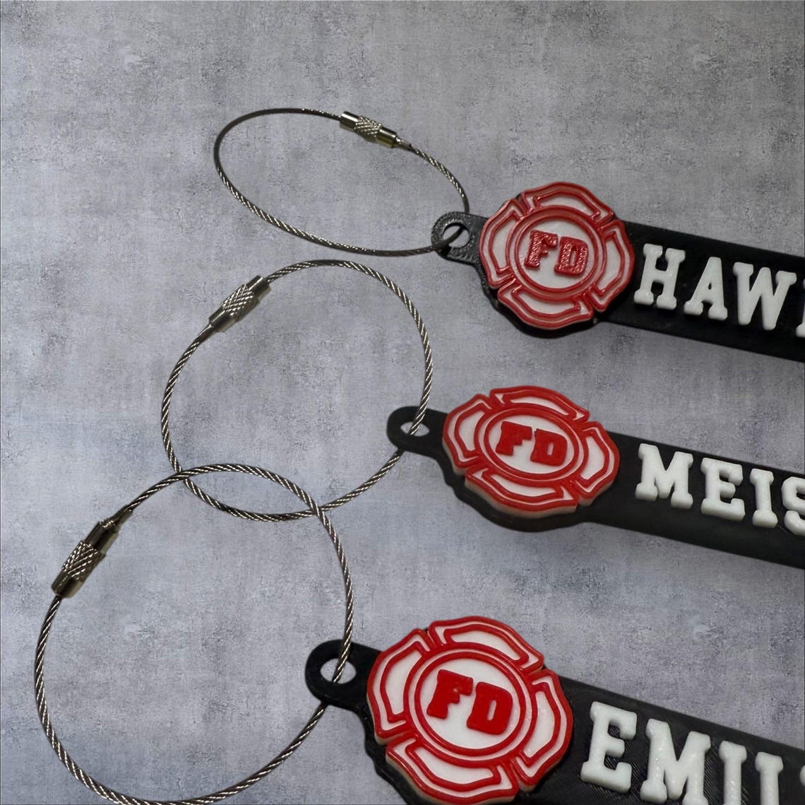Personalized FIRE / FIREFIGHTER Keychain | Backpack Tags, 3D Printed ...