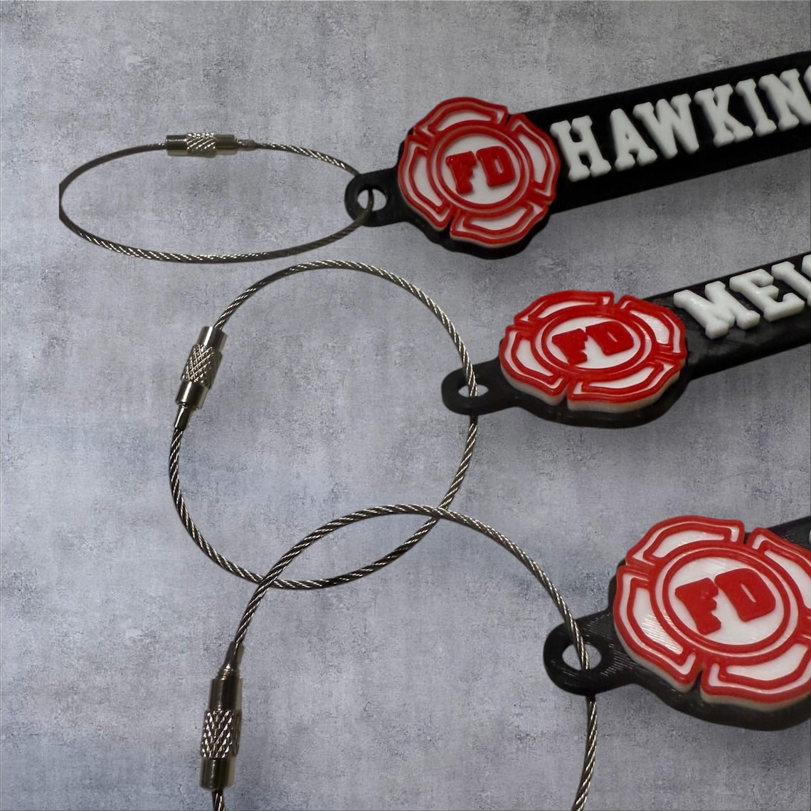 Personalized FIRE / FIREFIGHTER Keychain | Backpack Tags, 3D Printed ...