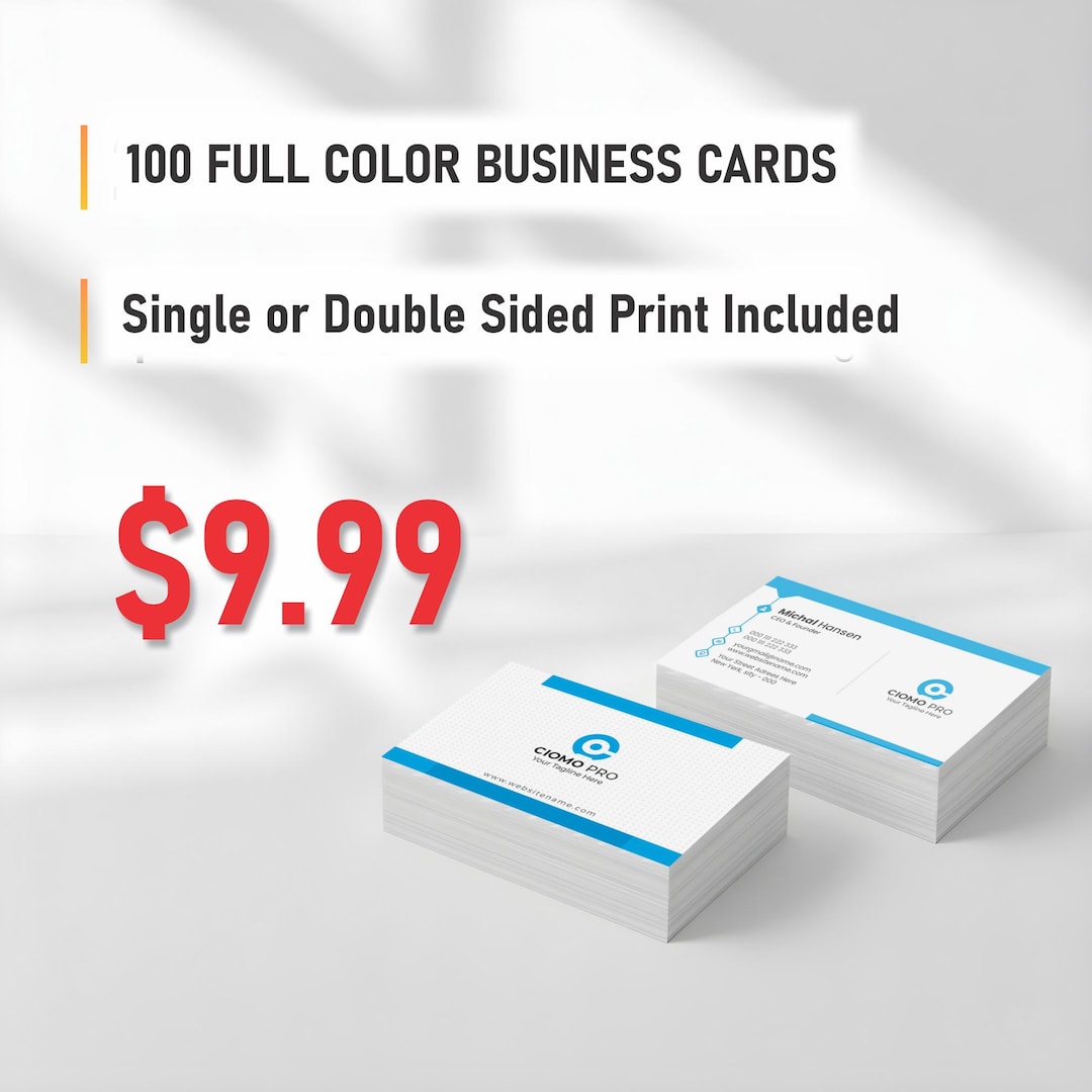 100 Business Cards Printed, Full Color Business Cards , Custom Business ...