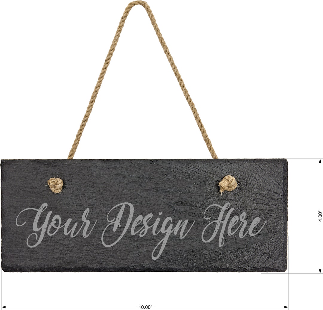 Custom Laser Engraved Slate Signs With Rope Hanger String, Personalized ...