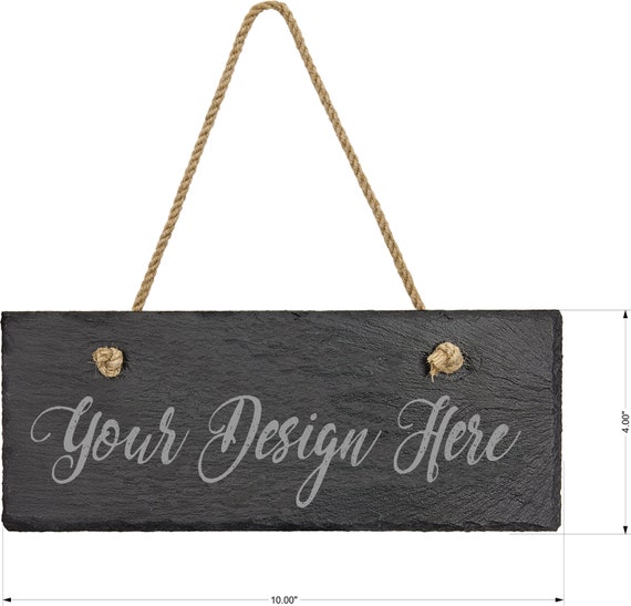 Custom Laser Engraved Slate Signs With Rope Hanger String | Etsy