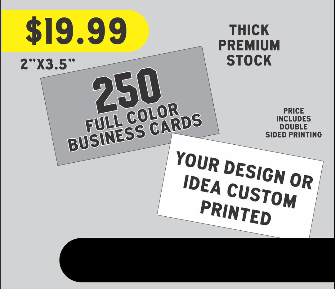 250 Business Cards Printed, Full Color Business Cards , Custom Business ...