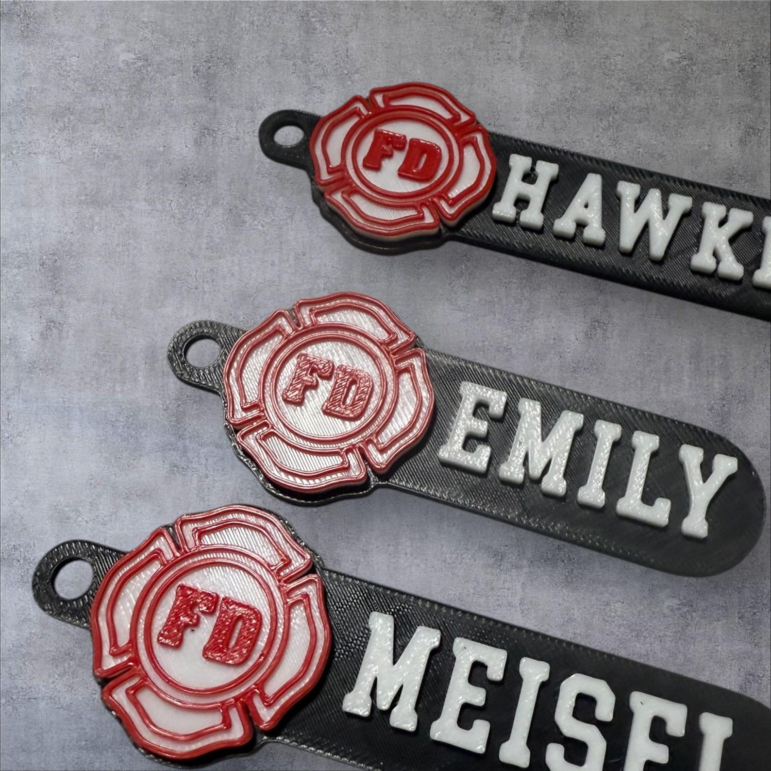 Personalized FIRE / FIREFIGHTER Keychain | Backpack Tags, 3D Printed ...