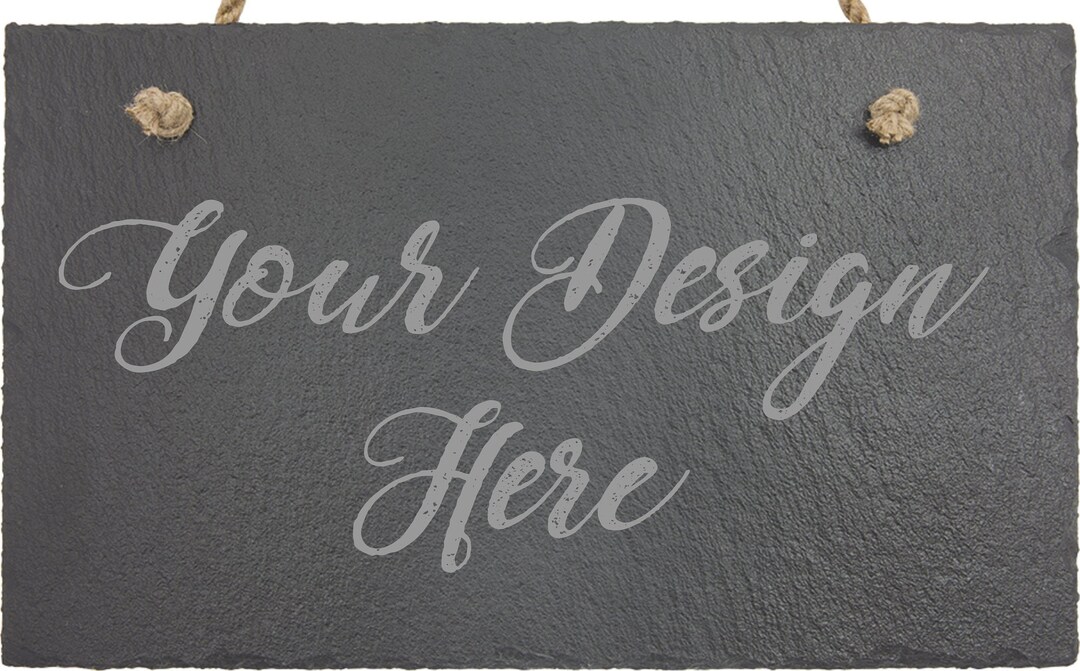 Custom Laser Engraved Slate Signs With Rope Hanger String, Personalized ...
