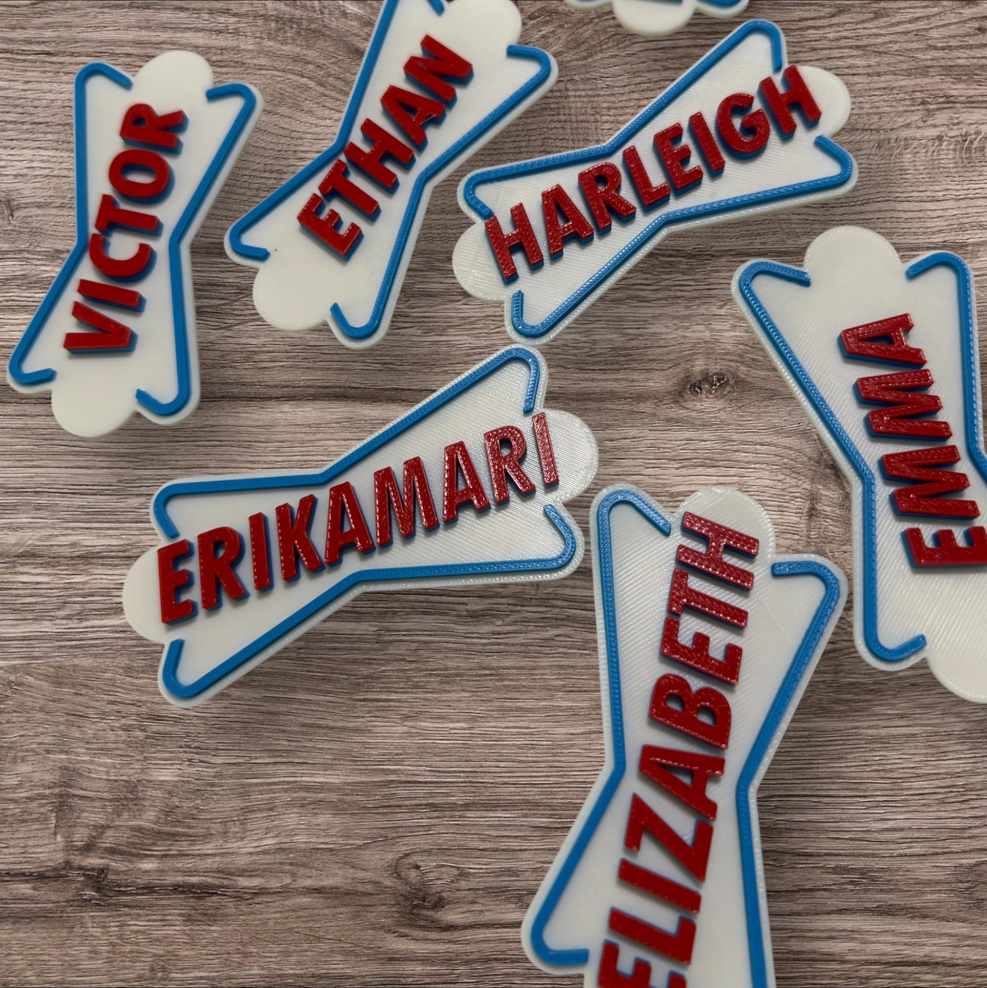 Custom Car Hop / Drive in Name Tag, 3D Printed Name Tag Employee Name ...