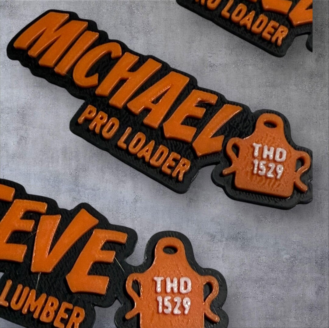 Personalized Name Tags With Apron, 3D Printed Keychains, Kid's Name ...