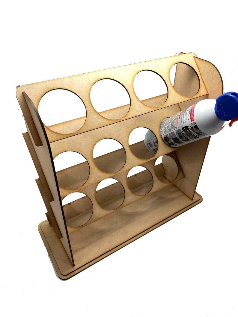 Wood Paint Bottle Rack Organizer for Paint Spray Aerosol Cans - 12 ...
