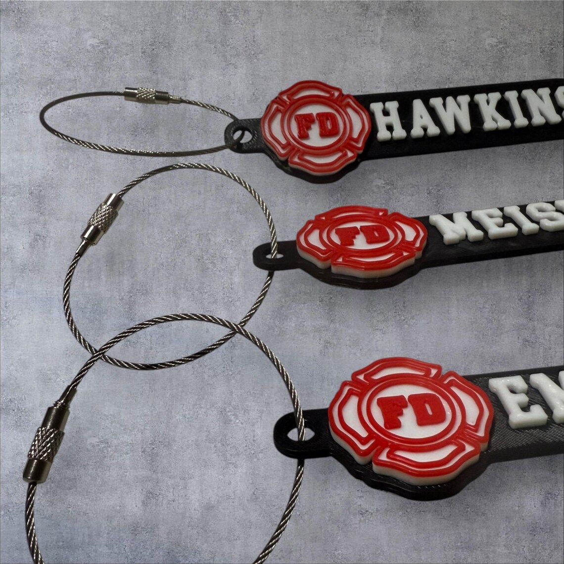 Personalized FIRE / FIREFIGHTER Keychain | Backpack Tags, 3D Printed ...