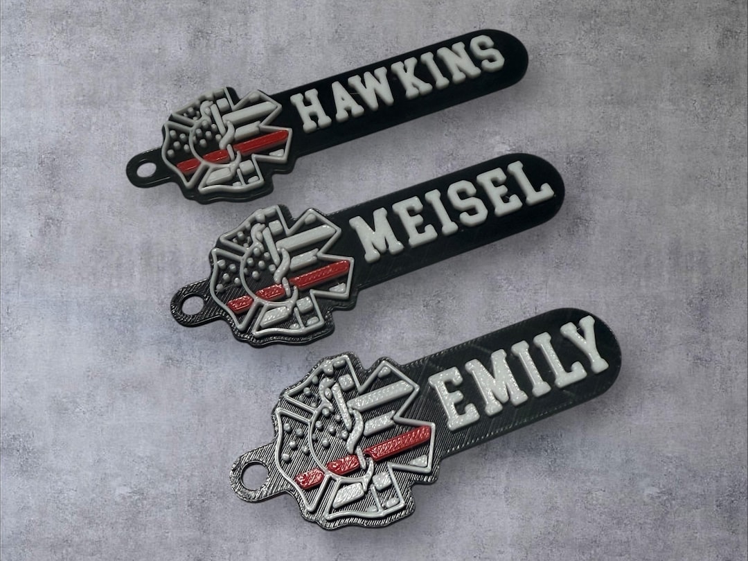 Personalized FIRE / FIREFIGHTER EMT Keychain | Backpack Tags, 3D ...
