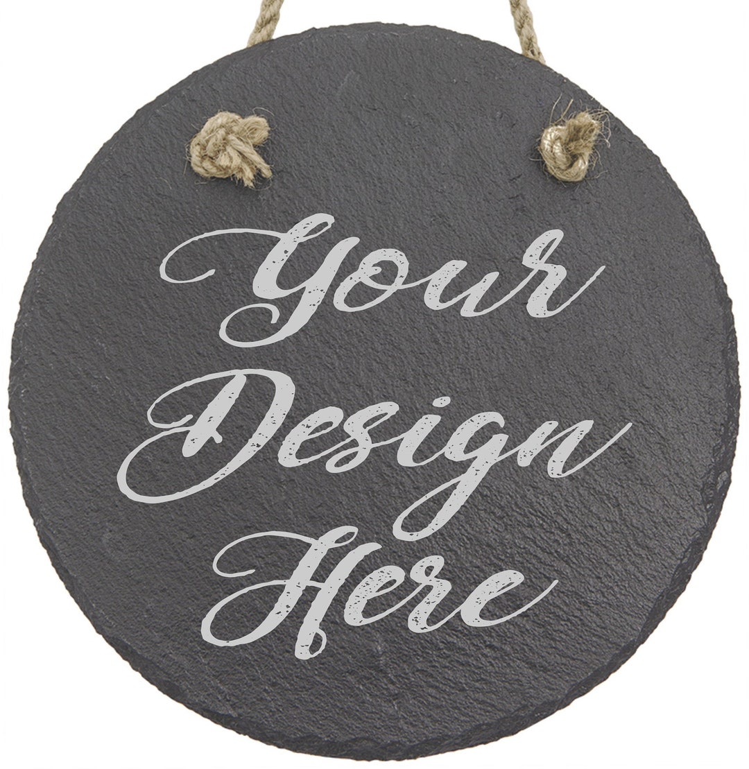 Custom Laser Engraved Slate Signs With Rope Hanger String, Personalized ...
