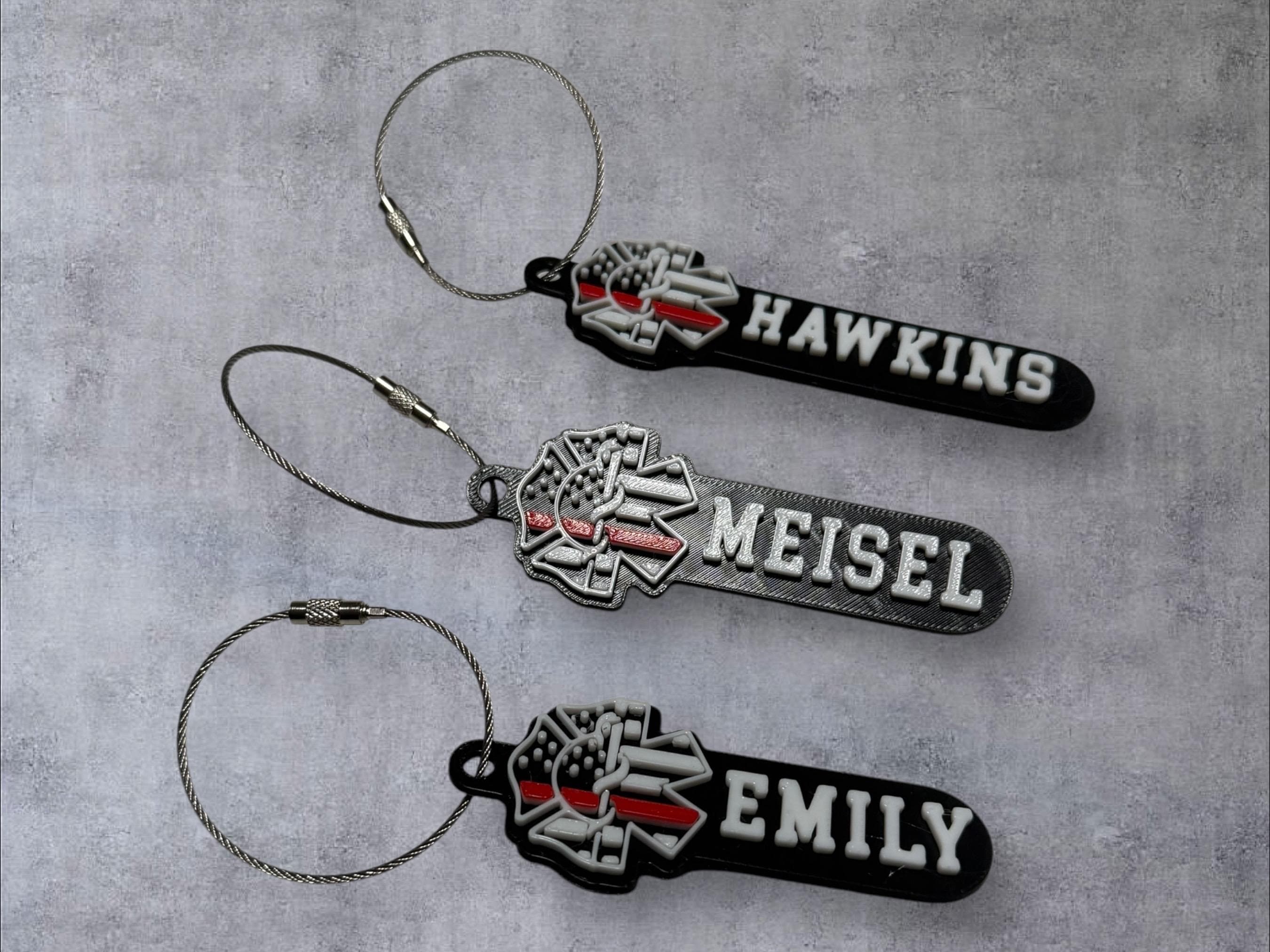 Personalized FIRE / FIREFIGHTER EMT Keychain | Backpack Tags, 3D ...