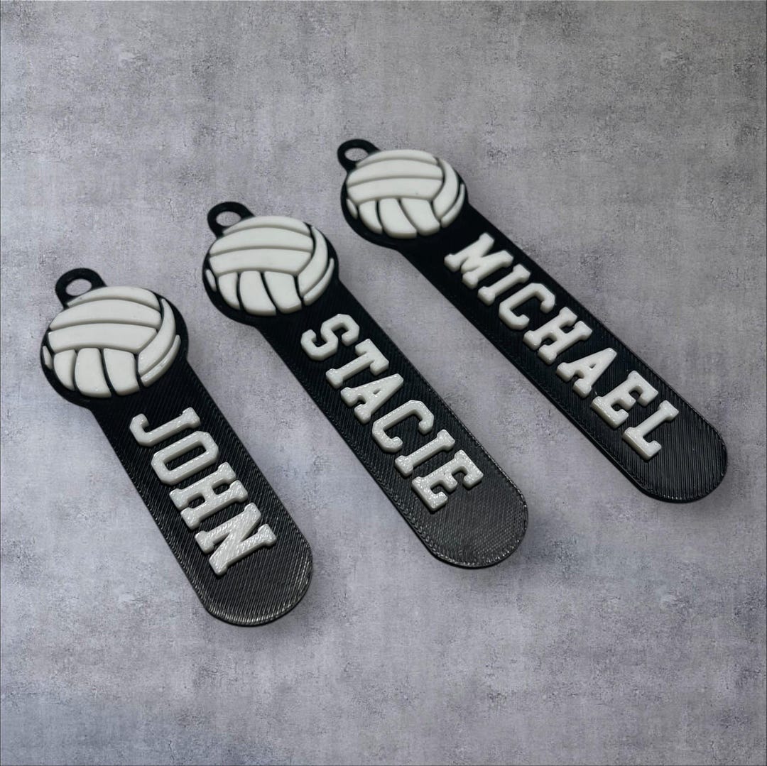 Personalized Volleyball Keychain | Backpack Tag | 3D Printed Keychains ...