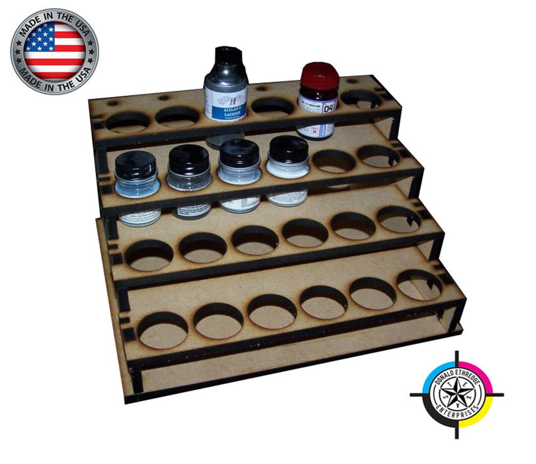 Wood Paint Bottle Rack Organizer for Model Master Paint - 24 Bottle ...
