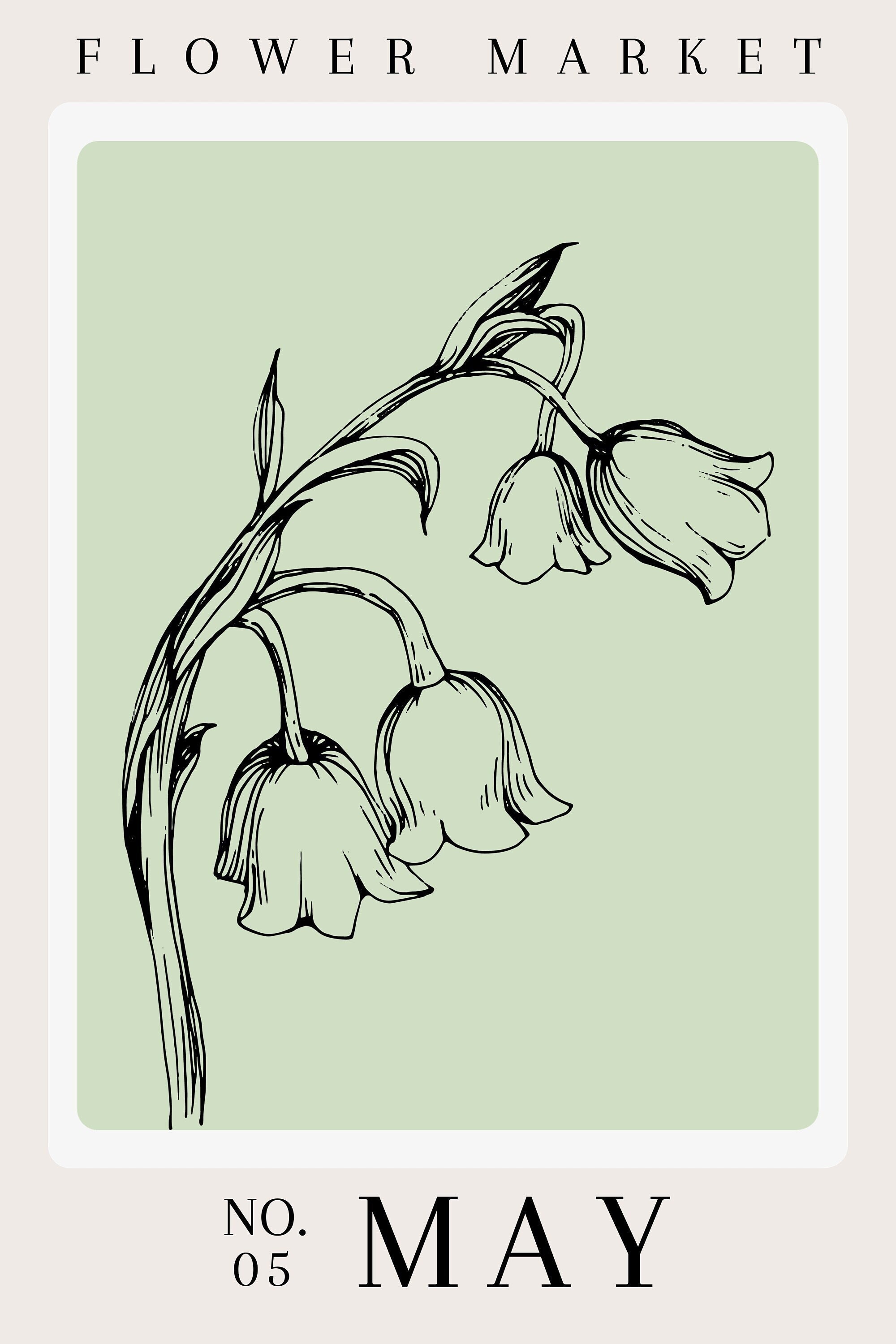 May Birth Flower Print - Etsy
