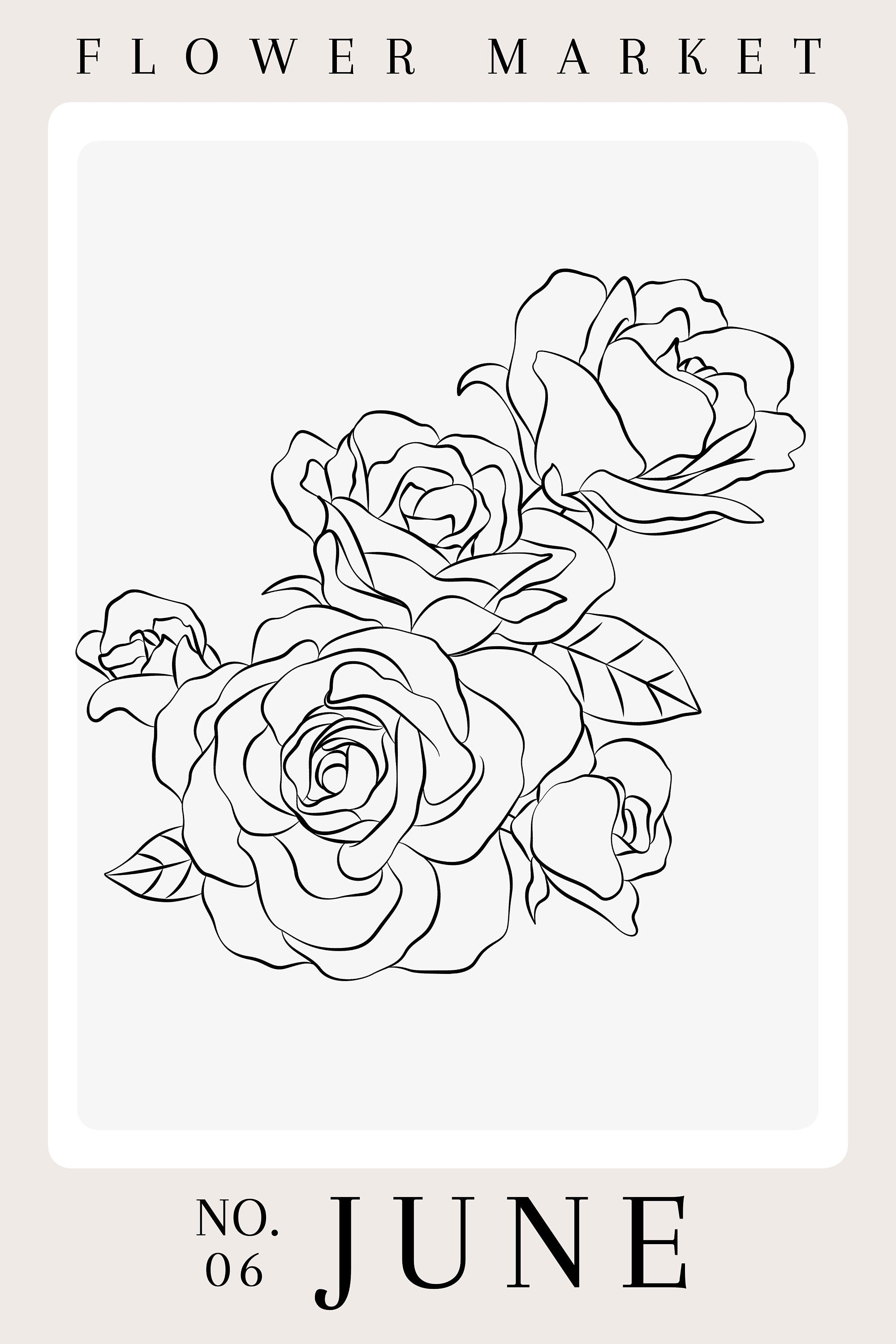 June Birth Flower Print - Etsy