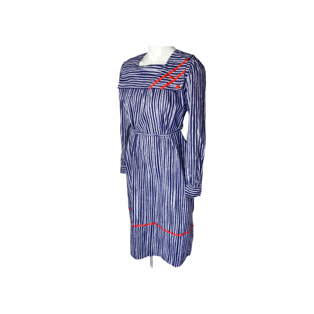 1970 Vintage Chas L. Lewis Vestido de manga larga - Etsy España