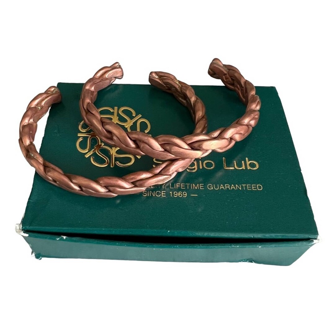 Vintage Sergio Lub Brass Copper Healing Bracelets New - Etsy