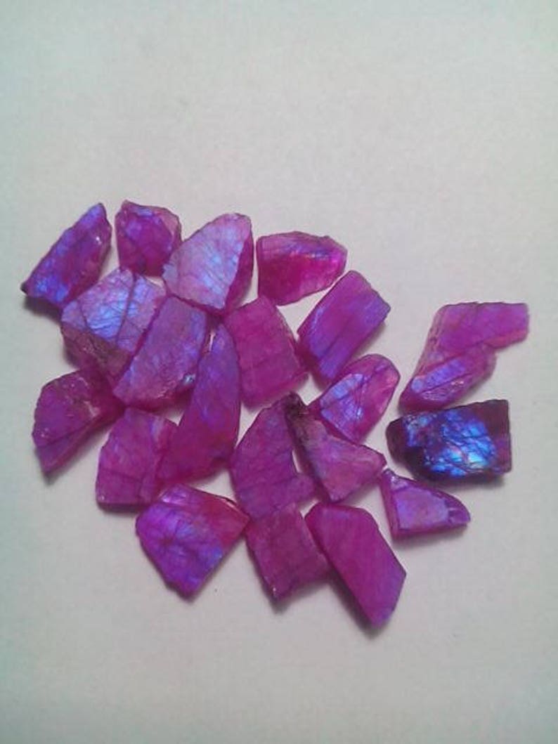 10 Pieces Pink Rainbow Moonstone Rough Slab's | Etsy