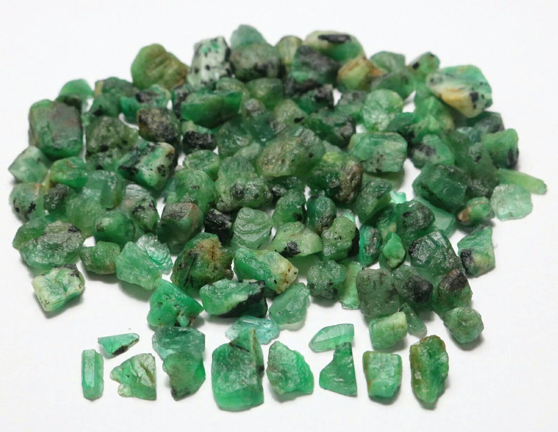 Raw Emerald Natural Emerald Raw Rough Pieces Zambian Emerald - Etsy