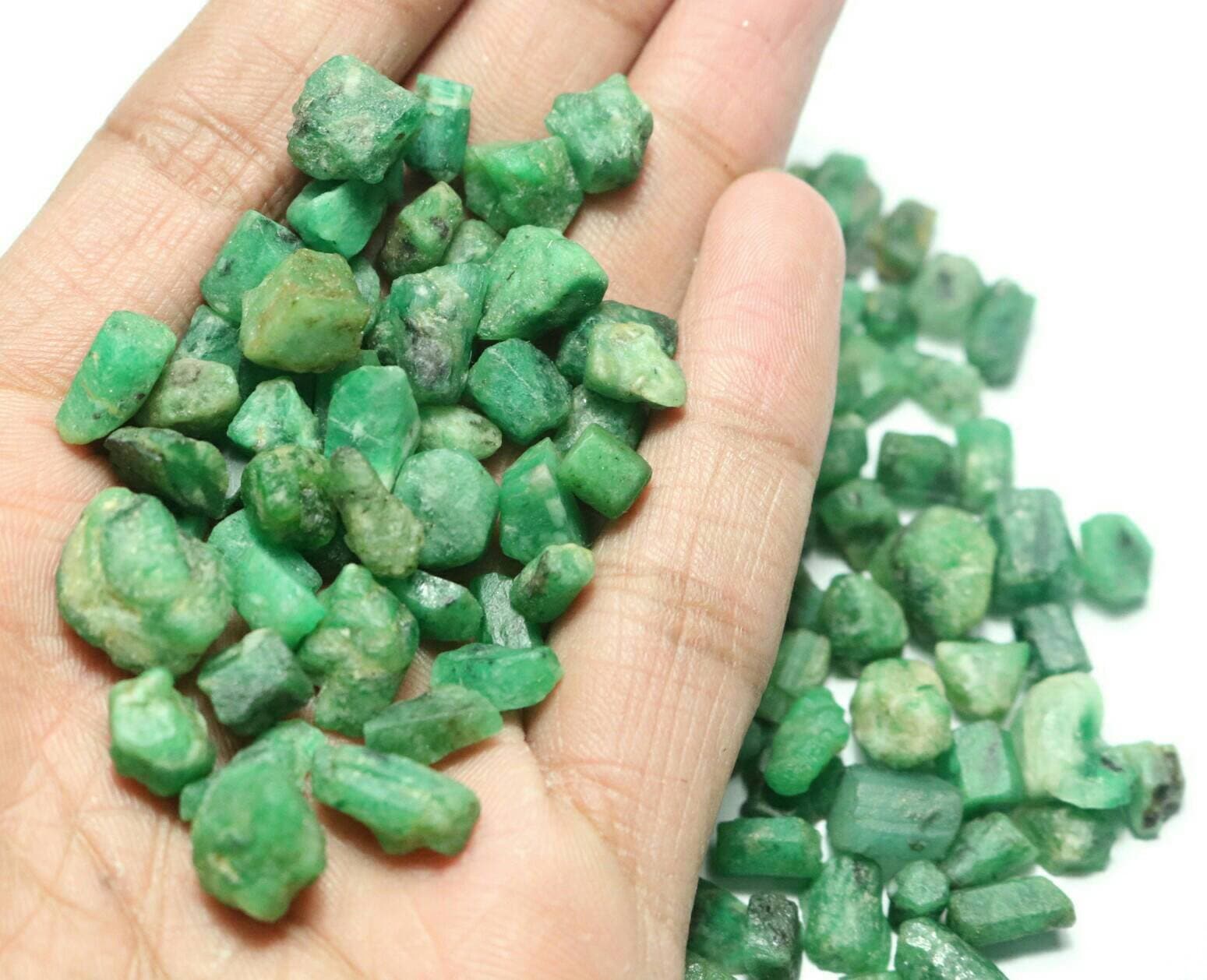 10 Pieces Raw Emerald Natural Emerald Amazing Rough Druzy | Etsy