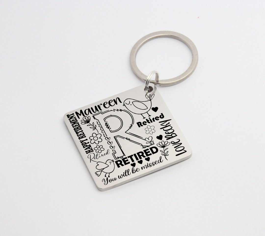 Happy Retirement Gift, Colleague Keyring, Leaving Gift, Keyring for ...