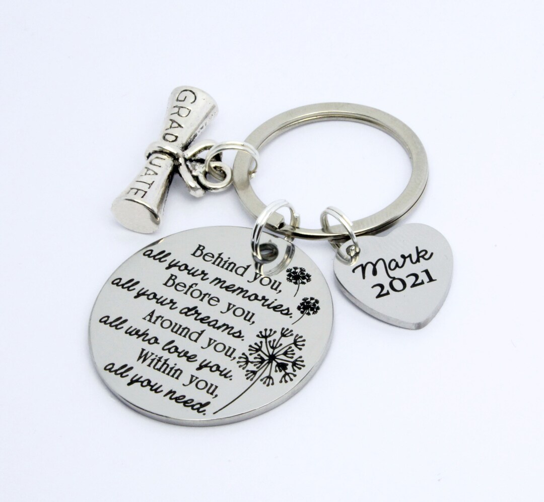 Graduation Keyring, Behind You Memories, Graduation Gift, Engraved ...