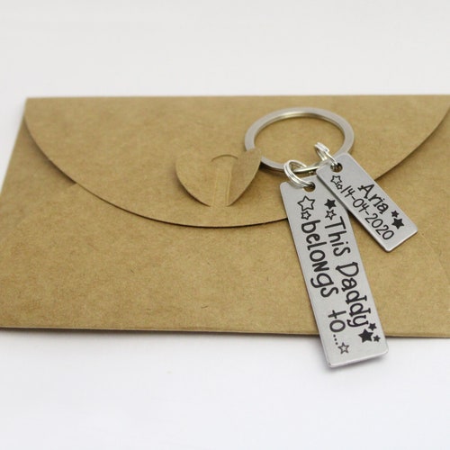 This Daddy Belongs To Dinosaur Keyring Daddysaurus Gift for - Etsy