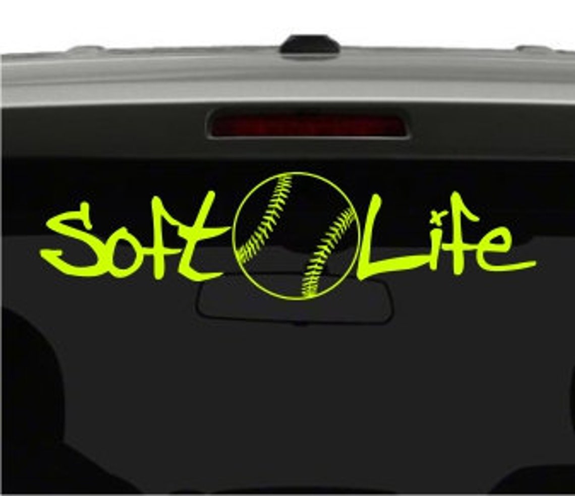 Soft Life Softball Vinyl Car Decal Sticker *free Shipping* - Etsy