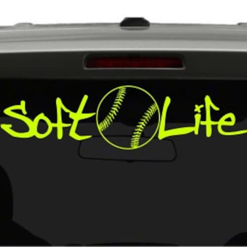 Soft Life Softball Vinyl Car Decal Sticker free Shipping | Etsy
