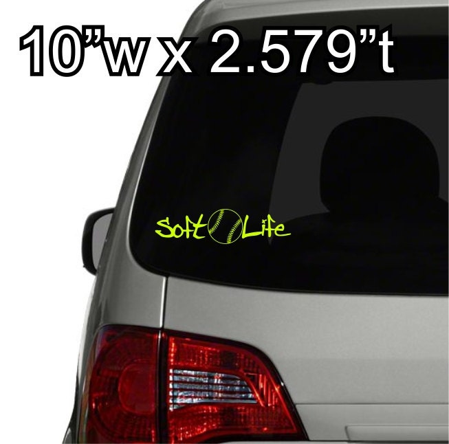 Soft Life Softball Vinyl Car Decal Sticker *free Shipping* - Etsy