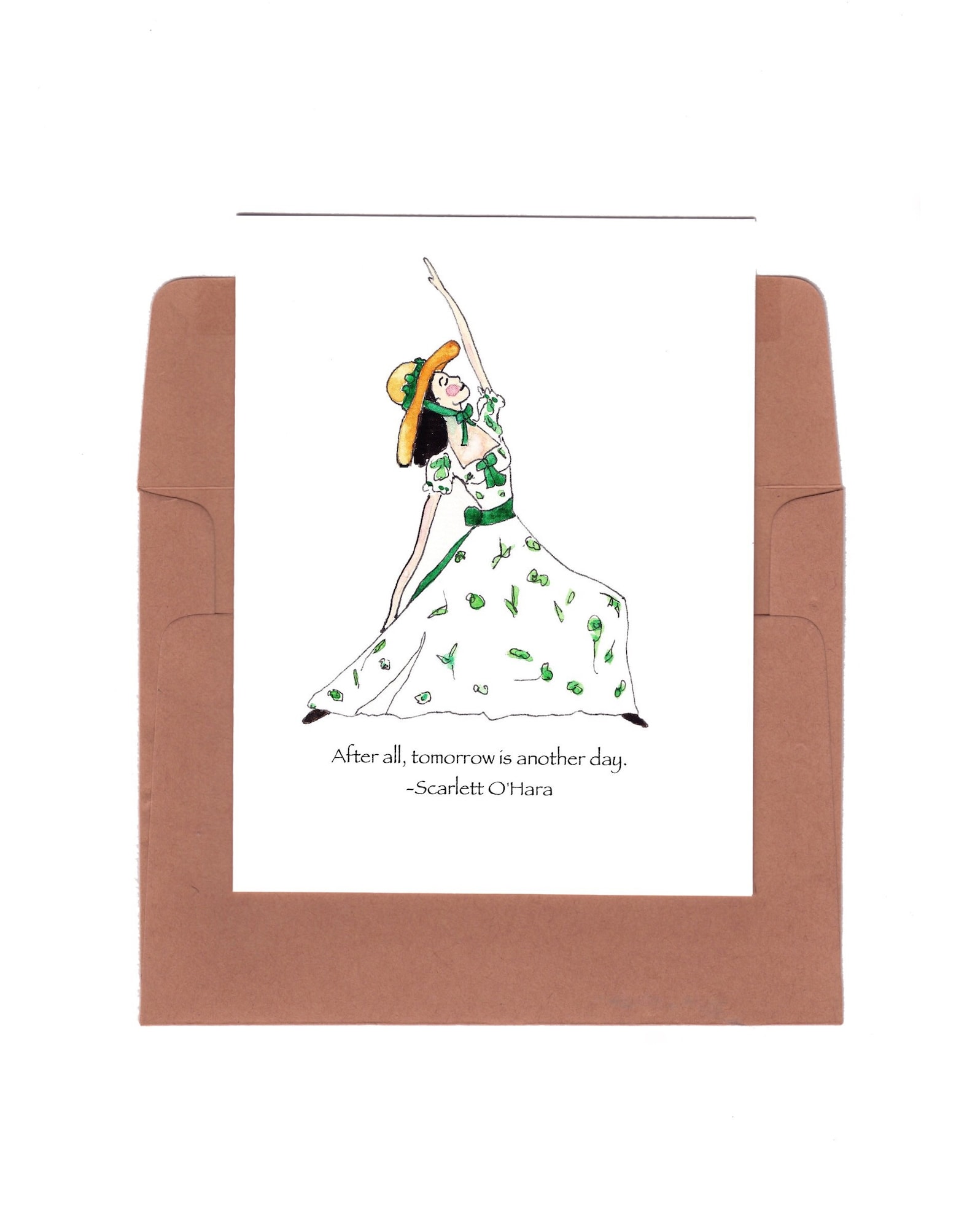 Scarlett O'hara Card, Yoga Card, Scarlett O'hara Quote, Scarlett Garden ...