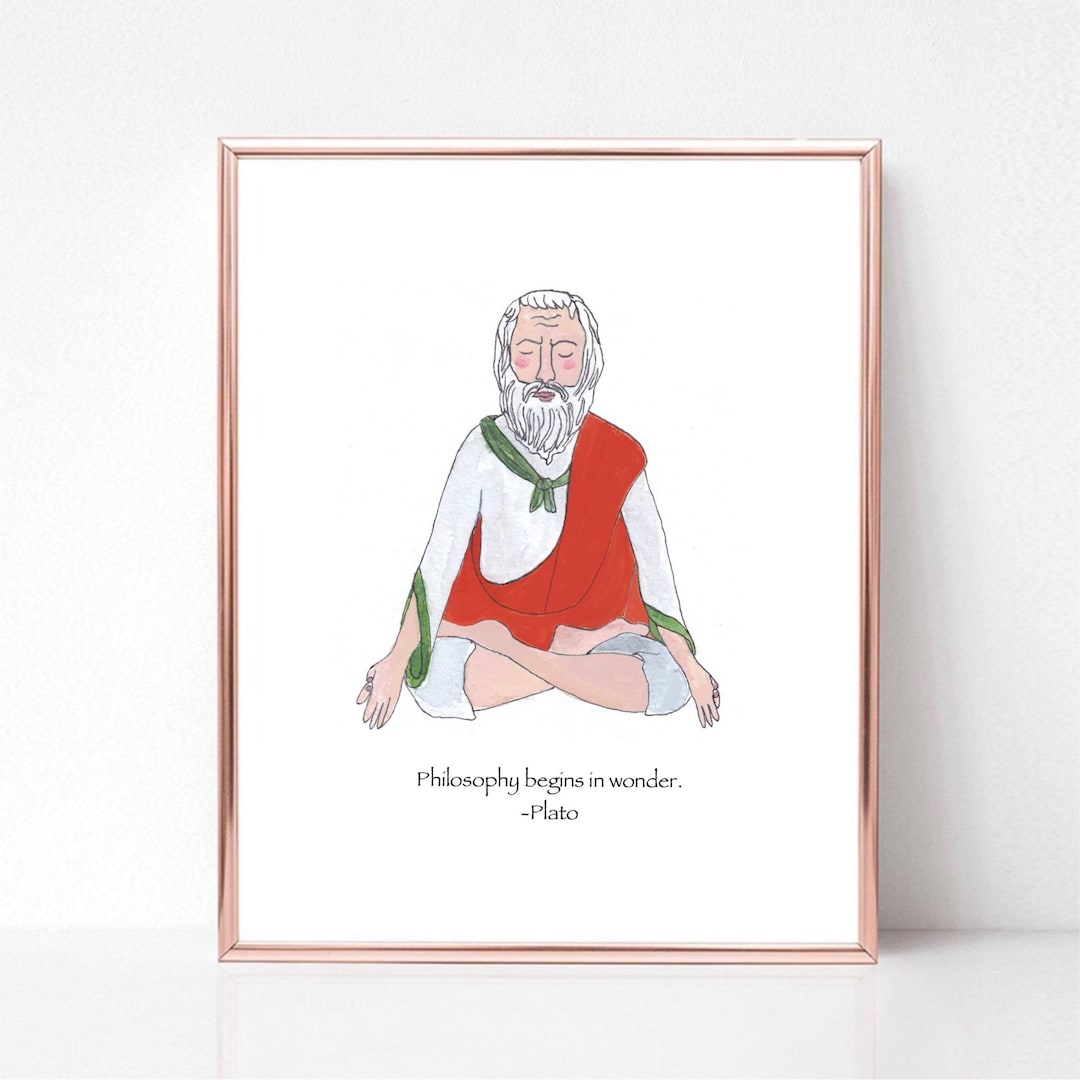 Plato Greeting Card, Yoga Card, Philosophy Card, Plato Quote, Plato Art ...