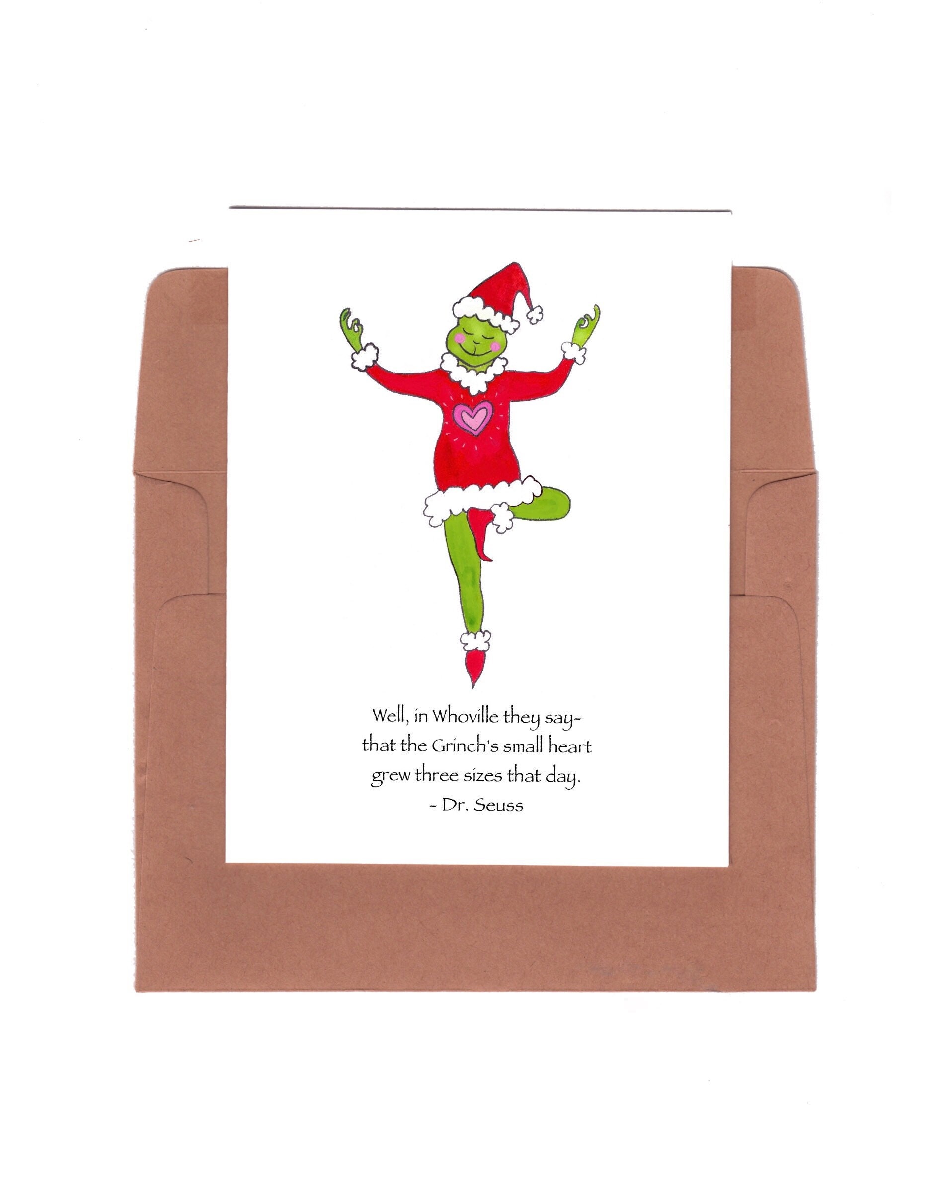 Yoga Christmas Card Blank Yoga Card Santa Hat Christmas - Etsy Canada