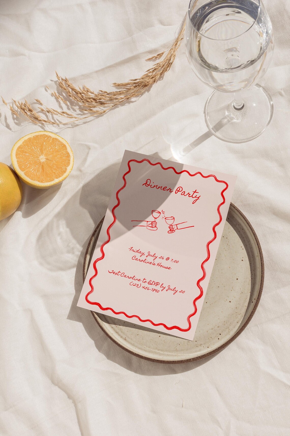Editable Dinner Party Invitation Set, Dinner Menu, Colorful Fun Retro ...