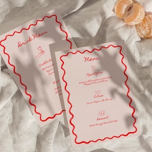 Editable Dinner Party Invitation Set, Dinner Menu, Colorful Fun Retro ...
