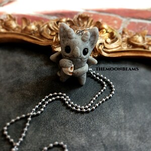 Hand Sculpted Polymer Clay Gargoyle Pendant Necklace-cute Gargoyle Art ...