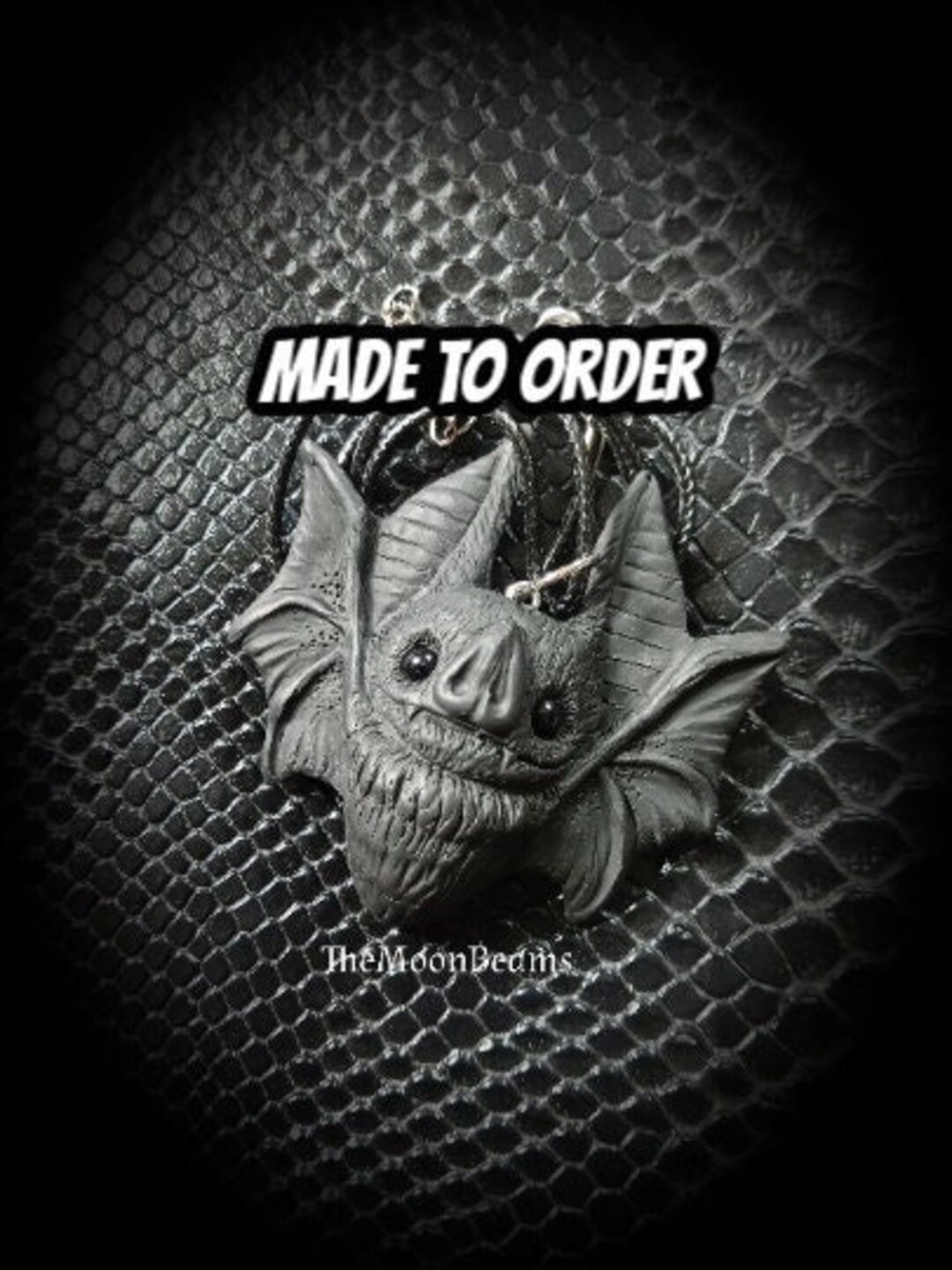 MADE TO ORDER all Black Chubby Bat polymer Clay - Etsy