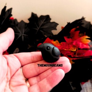 SINGLE Crow Crow Miniature Figurine Decor-chubby Crow-polymer Clay ...