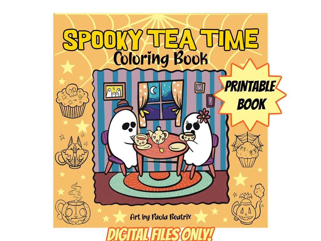 PRINTABLE Spooky Tea Time Coloring Book for Kids and Adults-digital ...
