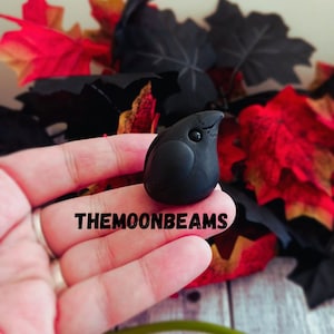 SINGLE Crow Crow Miniature Figurine Decor-chubby Crow-polymer Clay ...