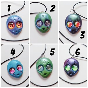 Retro Alien Pendant Necklace-hand Sculpted Kawaii Alien Face Charm ...