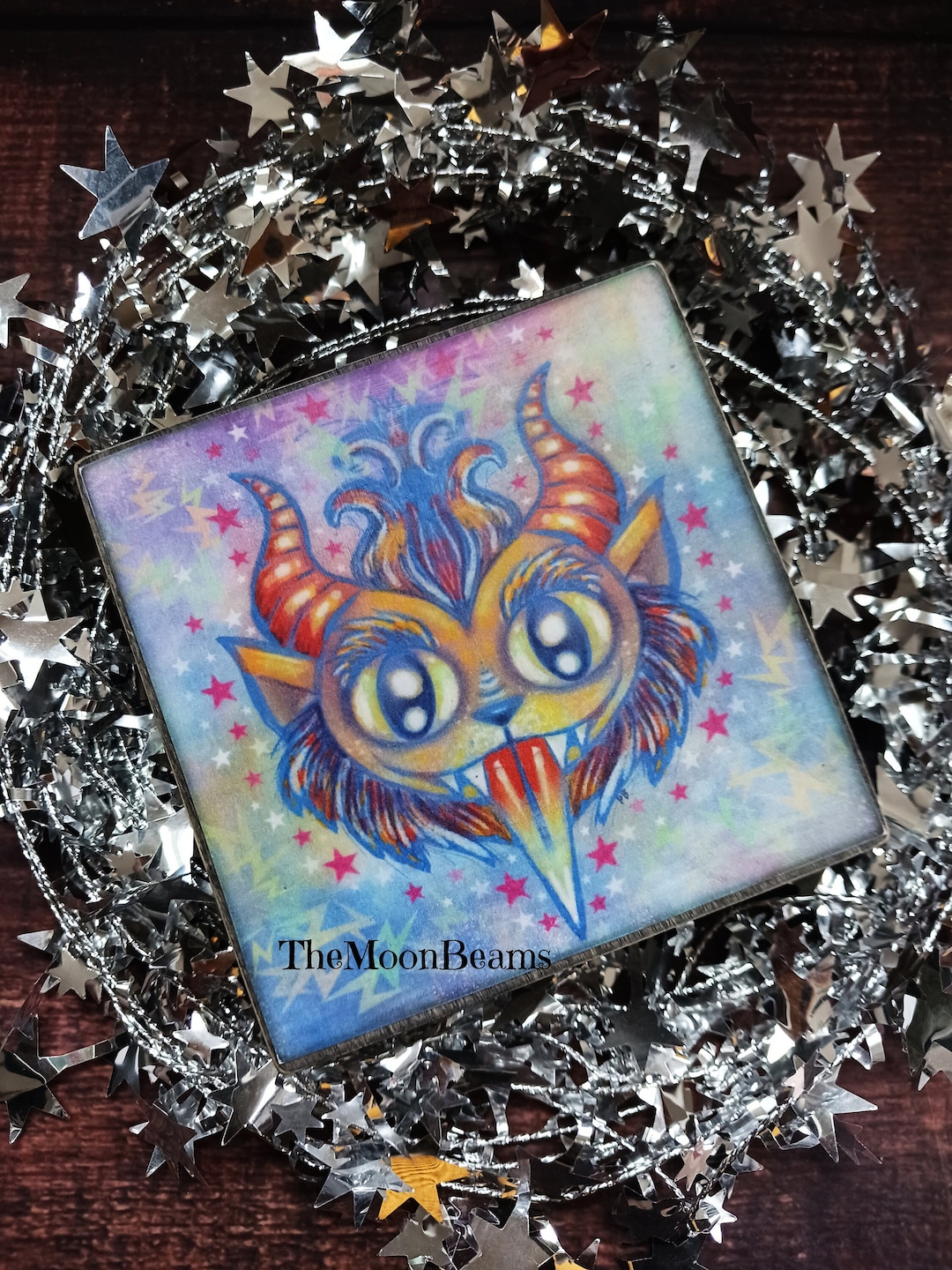 Vintage Pastel Goth Cute Krampus Wall Art-mini Wall Art Desk Decor ...