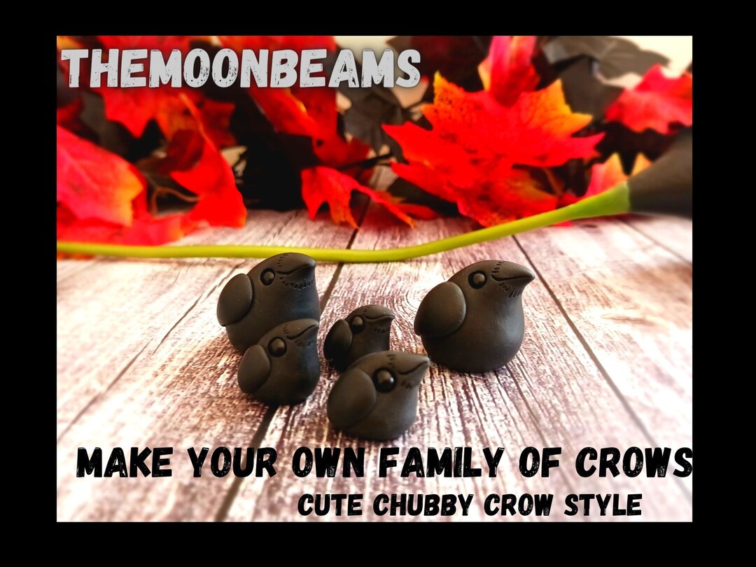 Custom Crow Family Figurines-custom Family Decor-animal Clay Miniatures ...