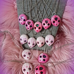 Pink Alien Pendant-alien Necklace-alien Face-alien Jewelry-pastel Goth ...