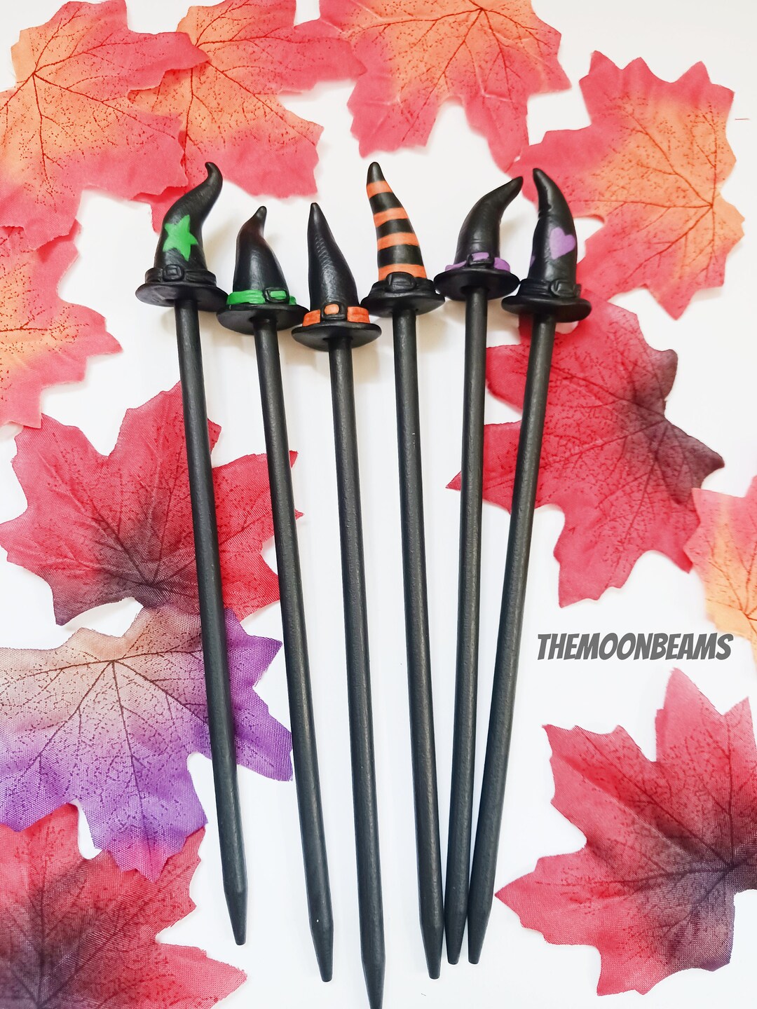 Witch Hat Hand Sculpted and Handpainted Single Hair Stick-halloween ...