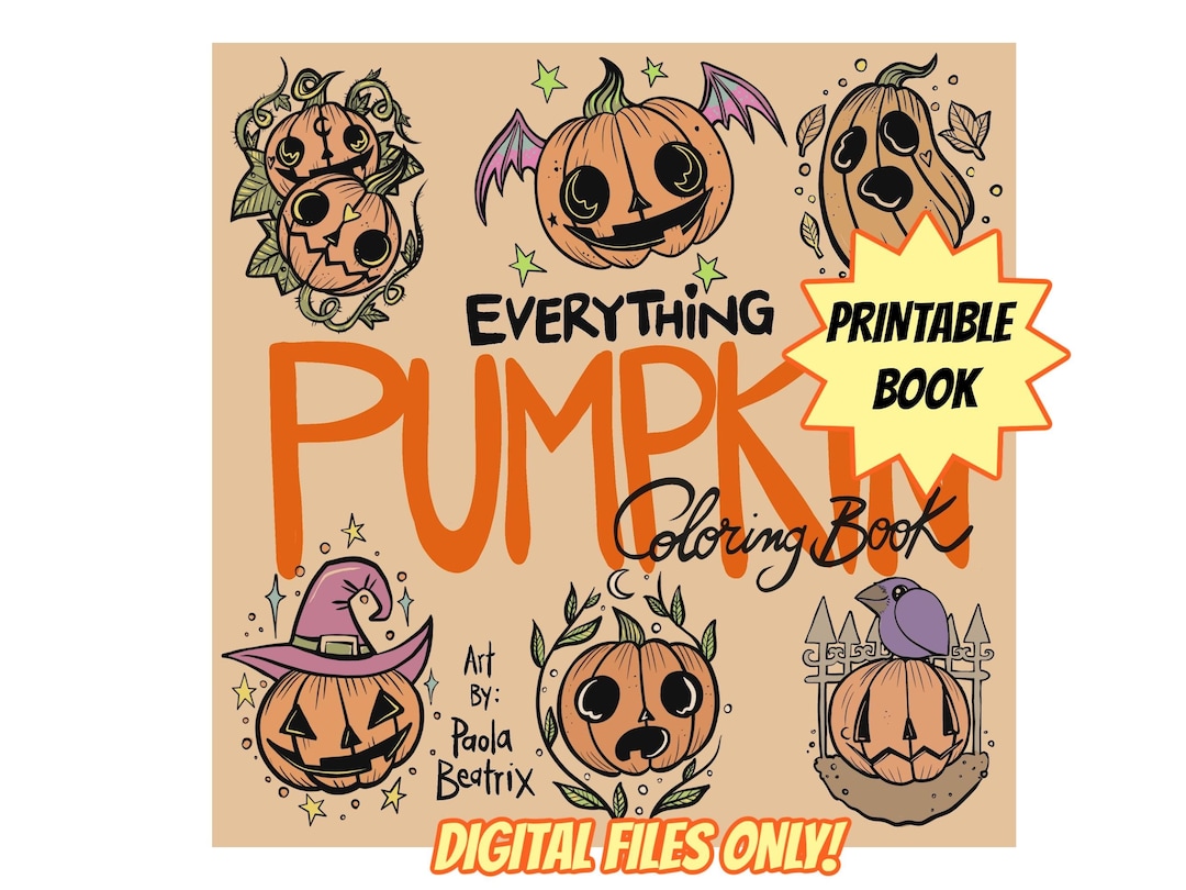 PRINTABLE Everything Pumpkin Coloring Book for Kids and Adults-digital ...