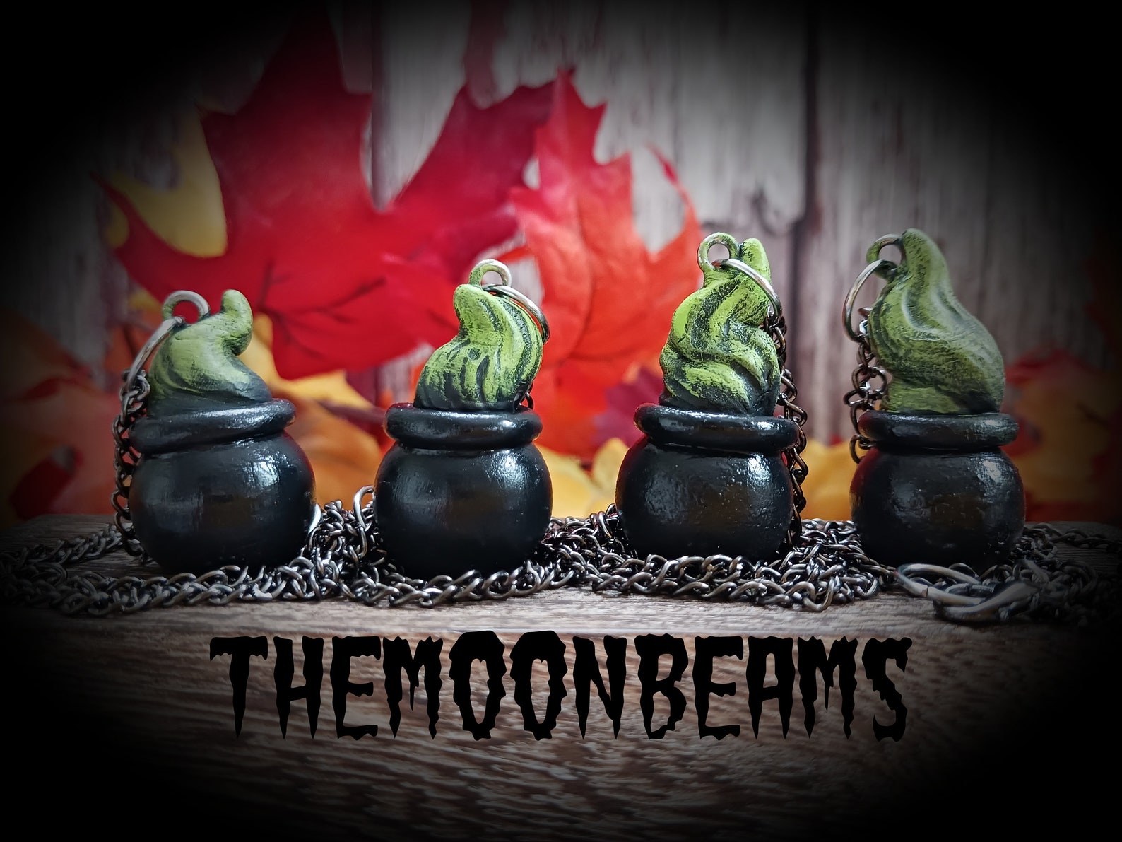 Witches Brew-cauldron Pendant-hand Painted-polymer Clay-spooky - Etsy