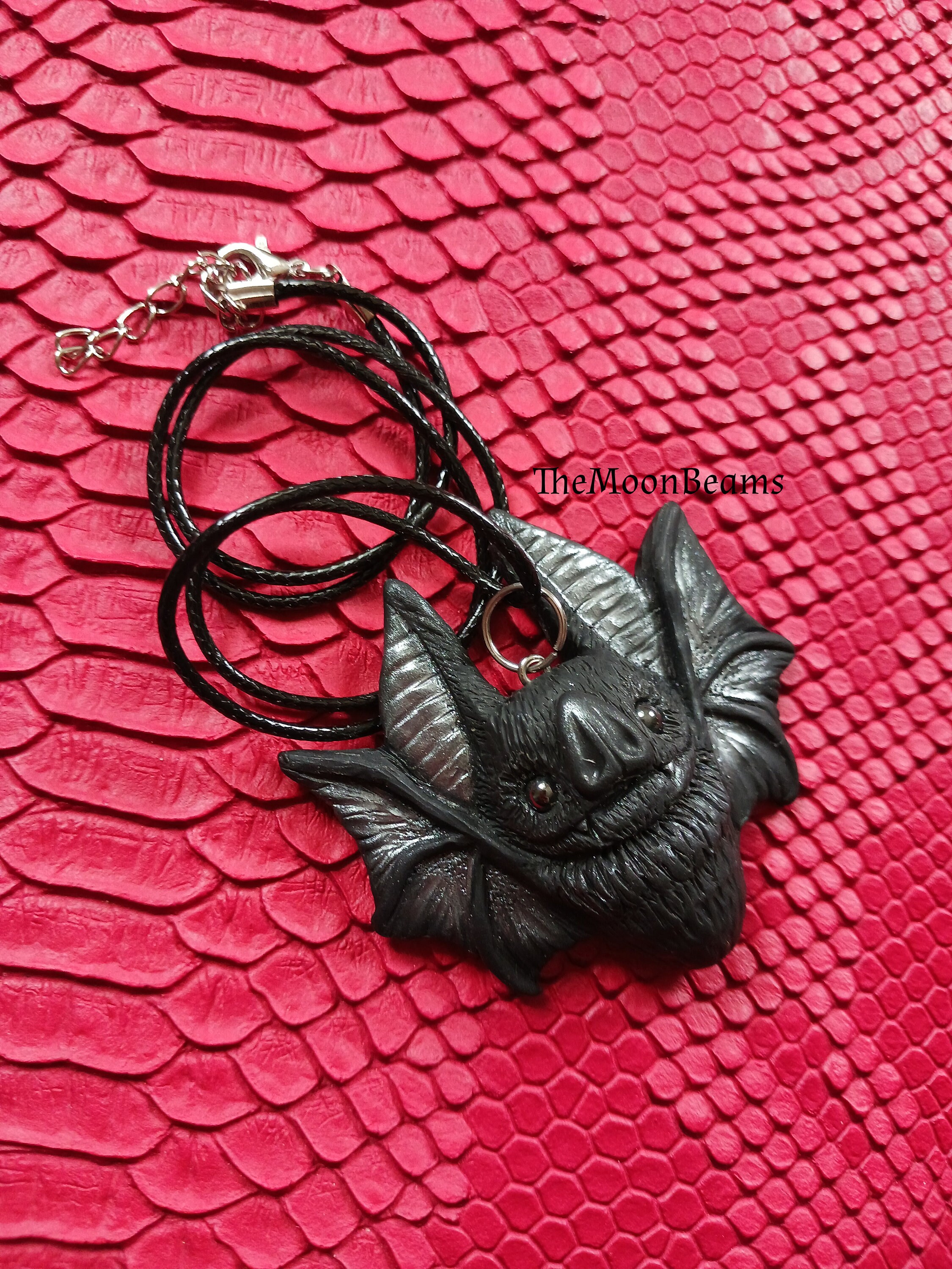 MADE TO Order-black Chubby Bat With Silver Accents and | Etsy